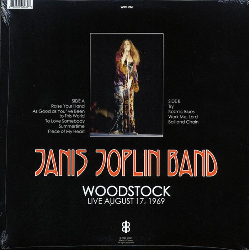 JANIS JOPLIN Woodstock Live Sunday August 17, 1969 *sealed* Vinyl LP - Etsy