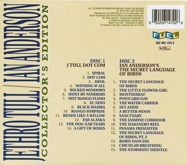 Jethro Tull & Ian Anderson 2CD Box Set J-tull Dot Com /the Secret ...