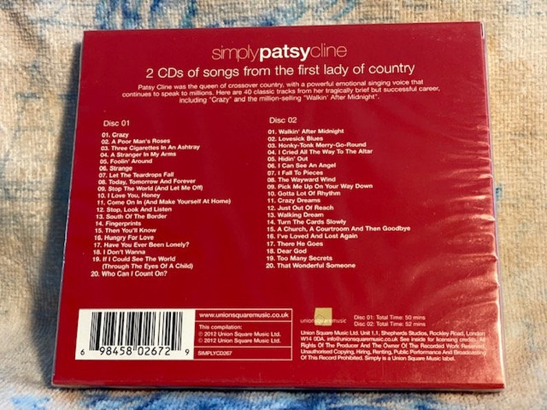 Patsy Cline Simply Patsy Cline 2CD Album UK IMPORT - Etsy