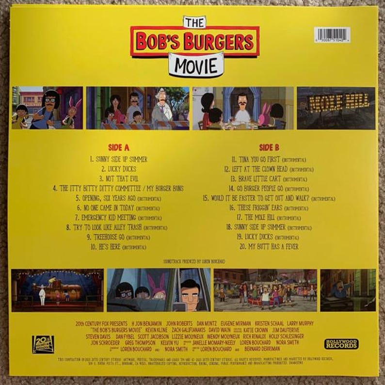 BOB'S BURGERS Music From the Bob's Burgers Movie *sealed* Yellow Vinyl ...