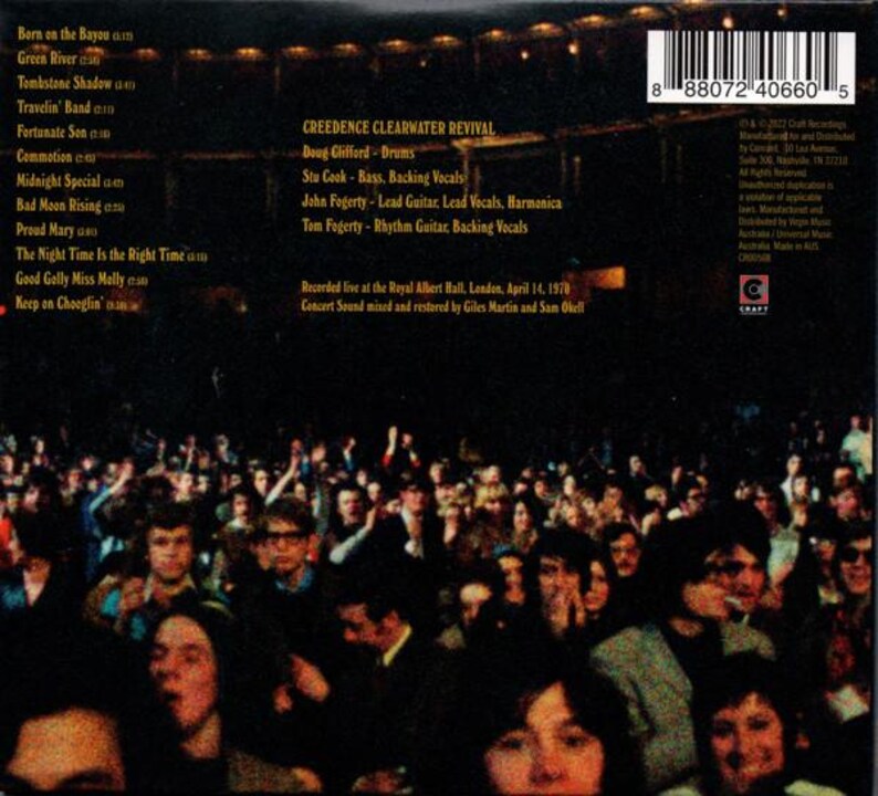 CREEDENCE CLEARWATER REVIVAL at the Royal Albert Hall 4-14-70 C D ...