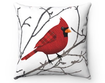 Hot Pink Cardinal on Agapanthus-mini 10.5 Inches Square Pillow - Etsy