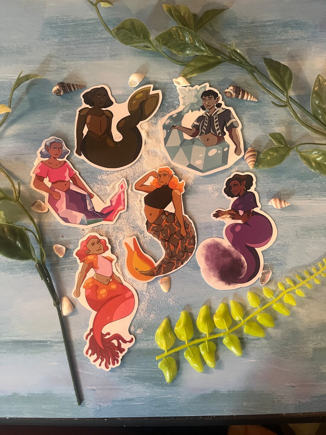 Elemental Mermaid Sticker Pack - Etsy
