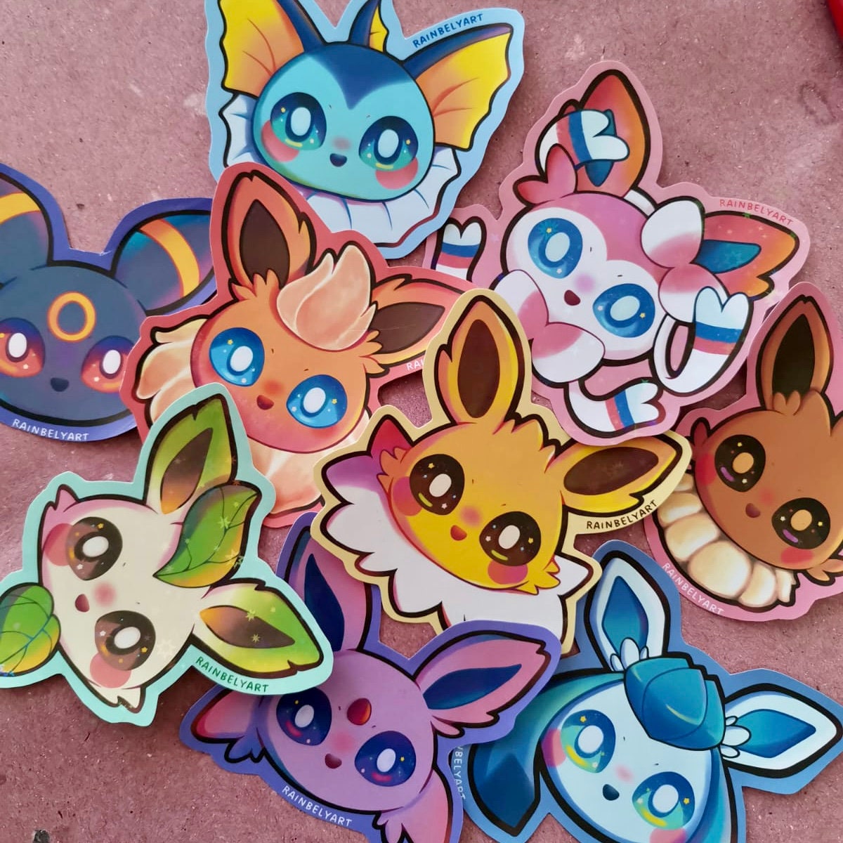 Cute Pokemon Eeveelutions Stickers / Kawaii Eeveelutions/ Kawaii ...