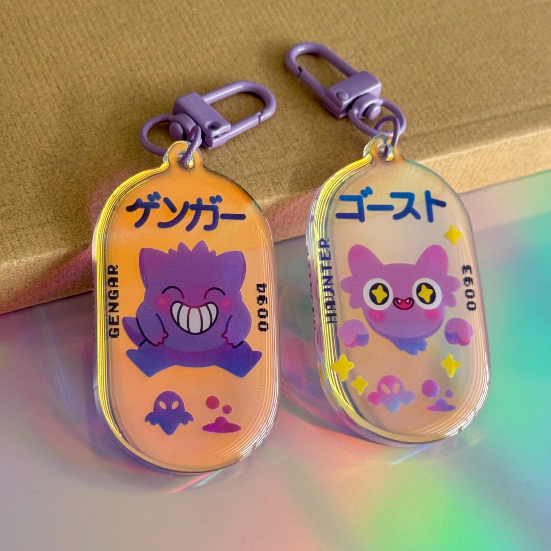 Pokemon Acrylic Keychain / Gengar and Haunter Charm / Gengar Badge ...