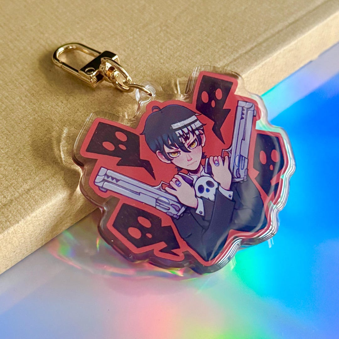 Dead the Kid Acrylic Keychain Soul Eater Charm - Etsy