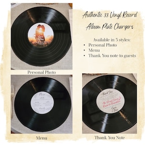 Vinyl Record Plate Chargers, Authentic 33's, Custom Labels, Table Decor ...