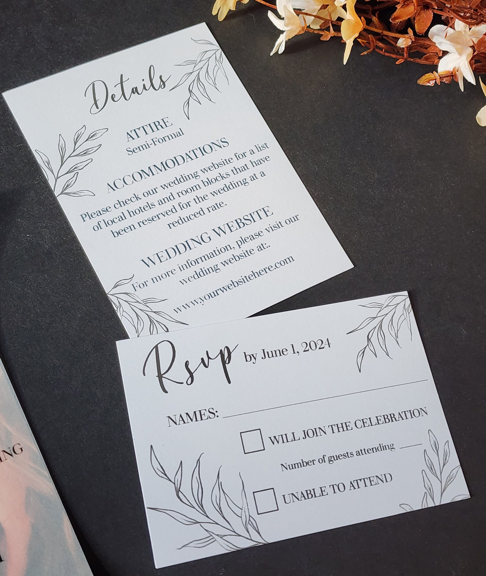Vellum Overlay Wedding Invitation Set, Personal Photo, Modern ...