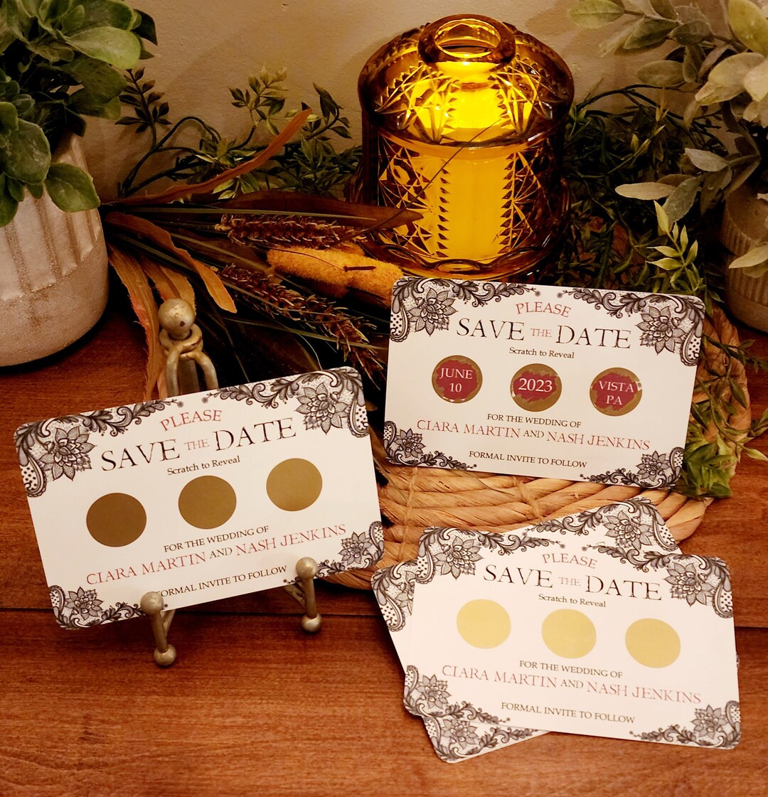 Customizable Scratch-off Save the Date Cards W/ Envelopes - Etsy