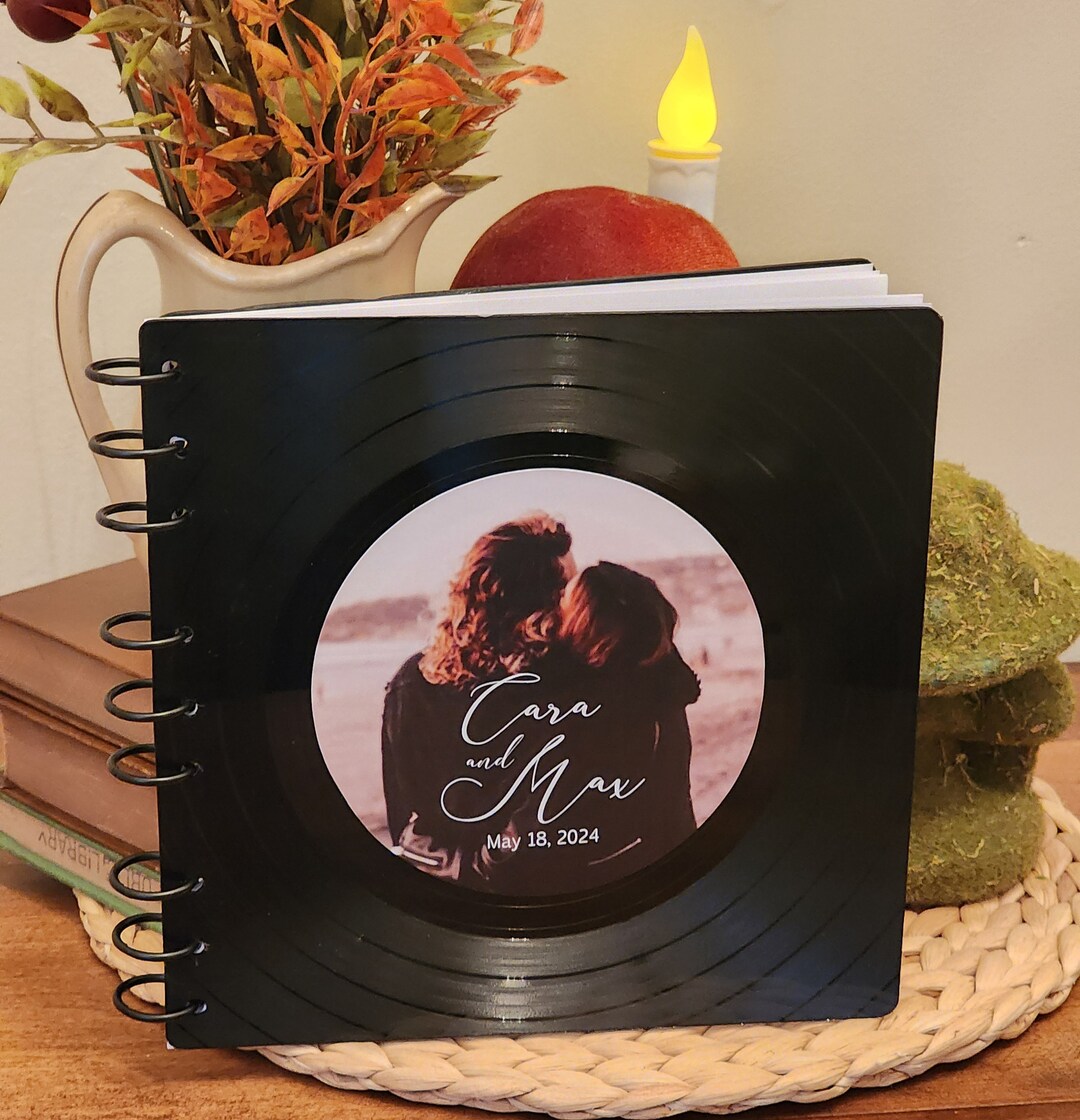 Vinyl Record Guest Book, Handcrafted, Personalized Label, Upcycled ...