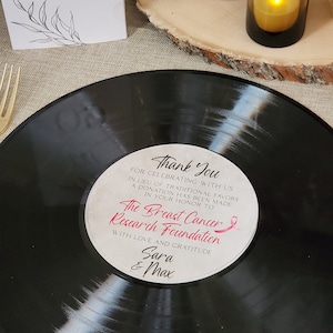 Vinyl Record Plate Chargers, Authentic 33's, Custom Labels, Table Decor ...