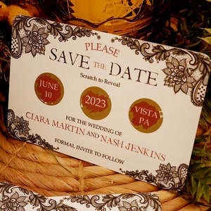 Customizable Scratch-off Save the Date Cards W/ Envelopes - Etsy