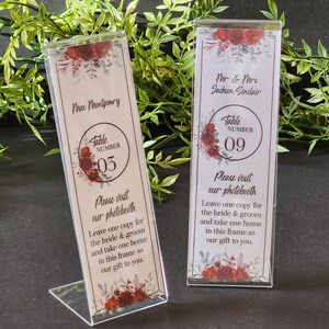 Photo Booth Place Card Frame With Printed Insert, Wedding Guest Favor ...