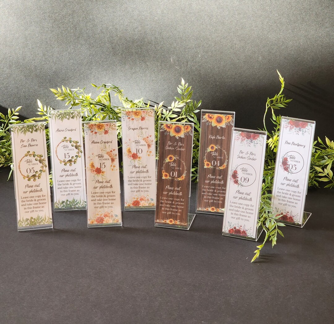 Photo Booth Place Card Frame With Printed Insert, Wedding Guest Favor ...