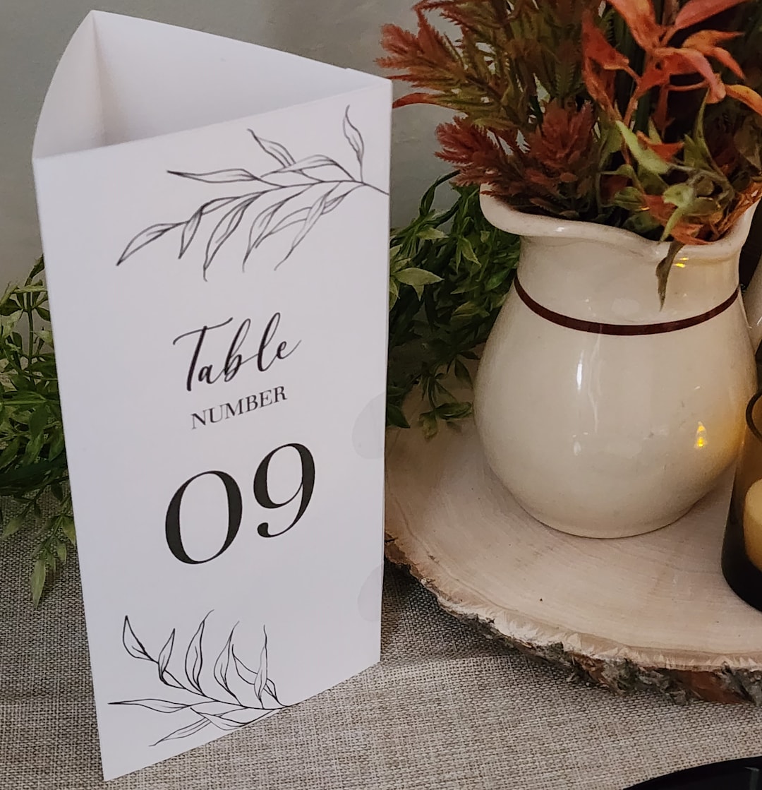 Tri-fold Free Standing Table Number, Menu Card, Guest Welcome, Personal ...