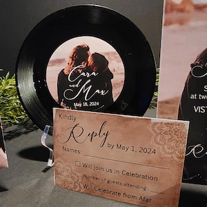 Vinyl Record Wedding Invitations, Authentic 45 Vinyl Record, Custom ...