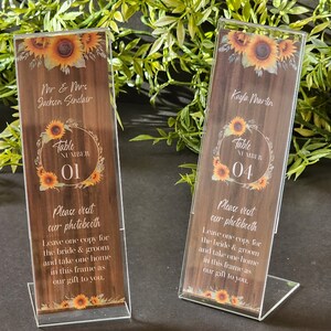 Photo Booth Place Card Frame With Printed Insert, Wedding Guest Favor ...