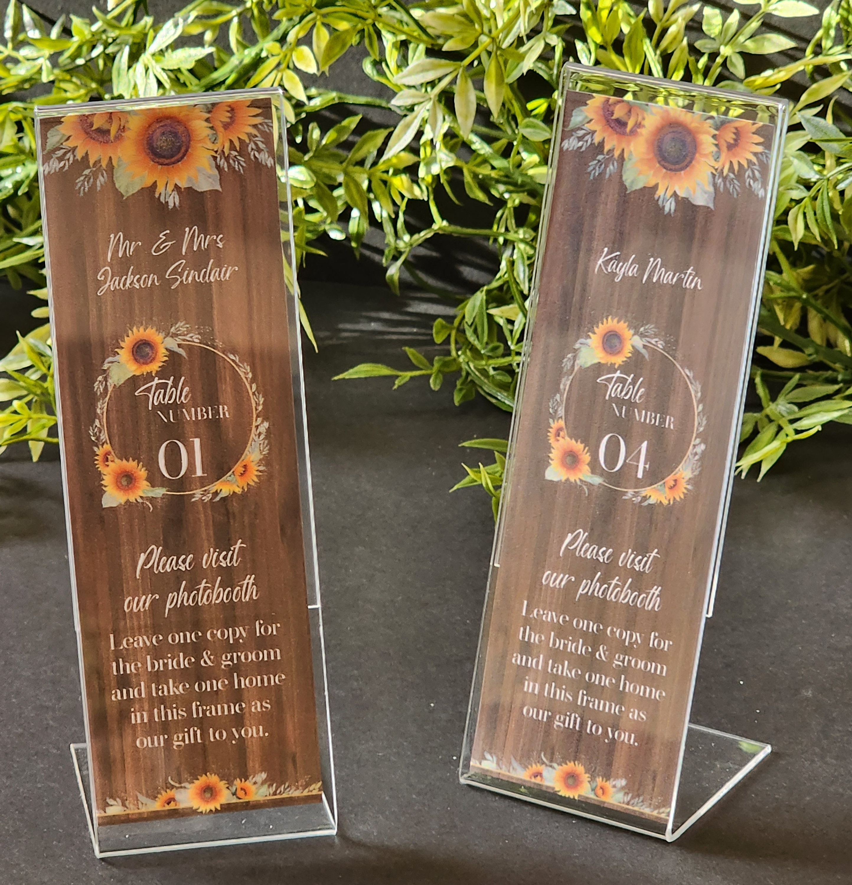 Photo Booth Place Card Frame With Printed Insert, Wedding Guest Favor ...