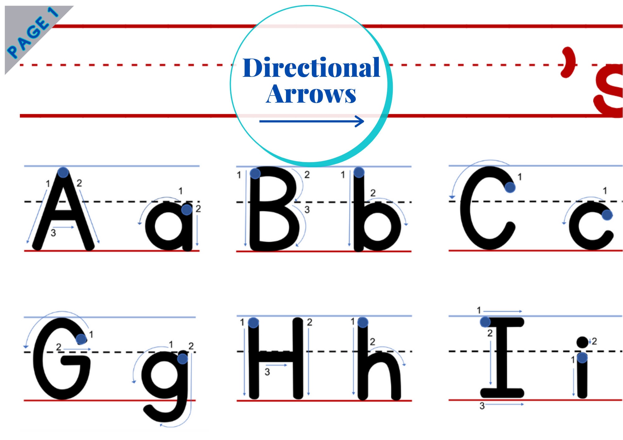 2 Printable Alphabet Directional Letters Tracing/ Tracing Guide ...