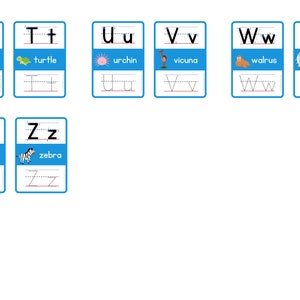 26 Printable Animal Alphabet Tracing Flashcards/ Tracing Guide/ Writing ...