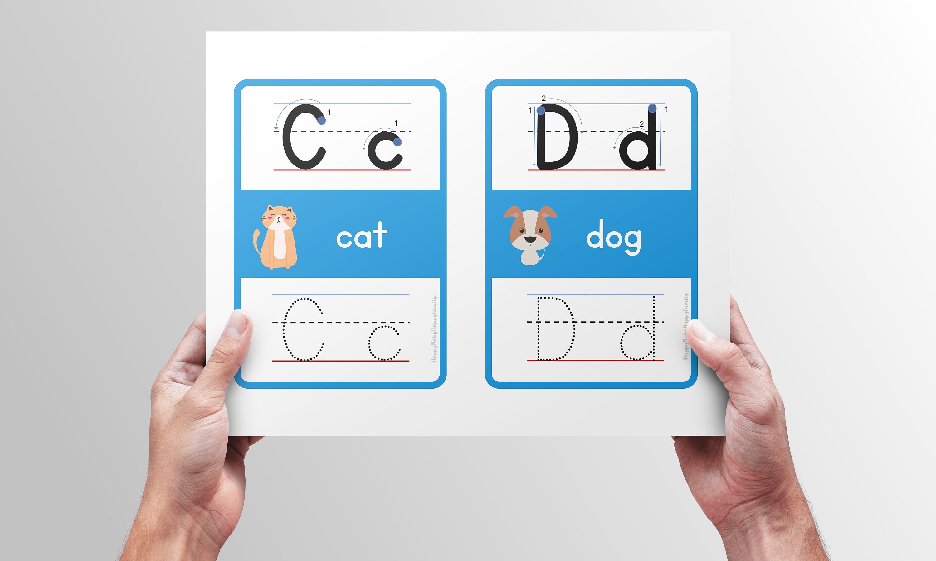 26 Printable Animal Alphabet Tracing Flashcards/ Tracing Guide/ Writing ...