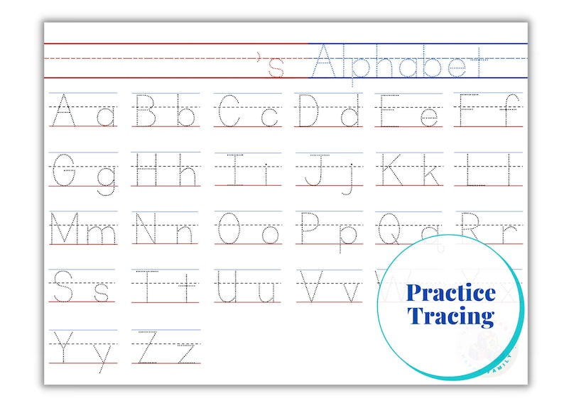 2 Printable Alphabet Directional Letters Tracing/ Tracing Guide ...
