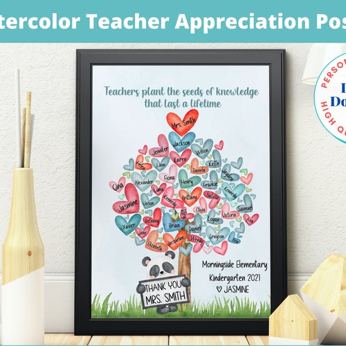 End of Year Teacher Gift Personalized Teacher Appreciation - Etsy