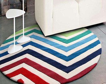 Unique Hand Tuft Modern Round Rug Carpet Premium Wool Rug 100% - Etsy