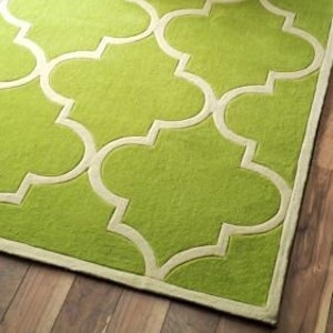 Premium Quality Lemon Grass Green Tufted Solid Rug 100% Wool 3x5 , 4x6 ...