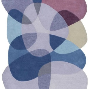 Abstract Irregular Shaped Rug, Modern Hand-tufted Wool Area Rug ...