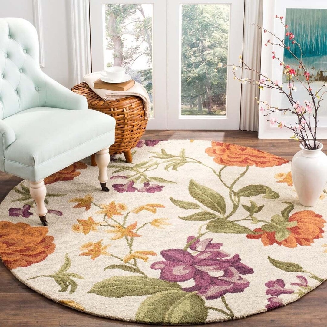 Unique Hand Tuft Modern Round Rug Carpet Premium Wool Rug 100% - Etsy