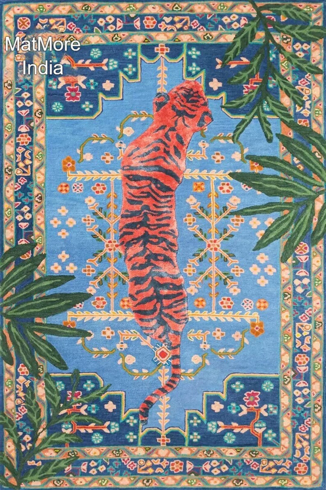 Authent Bengal Tiger Natural Wool Rug Hand Tufted Kids Area Rug 5X8 6X9 ...