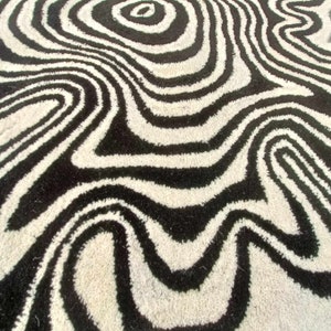 Irregular Shaped Custom Throw Rug Illusion Pattern Hand-tufted Wool ...