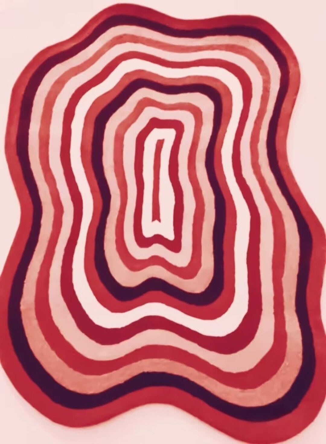 Irregular Shaped Custom Throw Rug Illusion Pattern Hand-tufted Wool ...