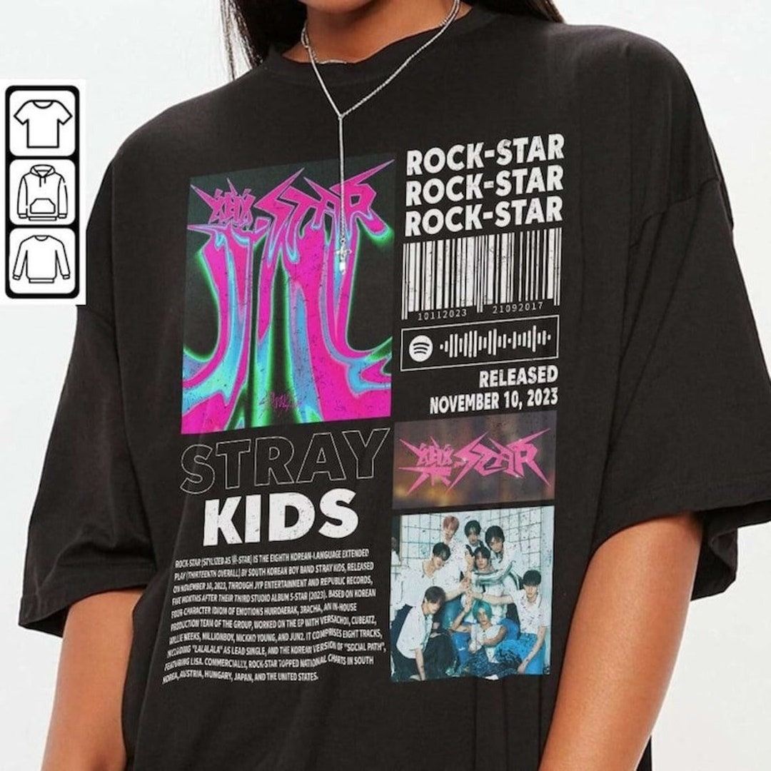 Stray Kids Kpop Merch Shirt, Stray Kids ROCK-STAR Album 90s Tee, Bts ...