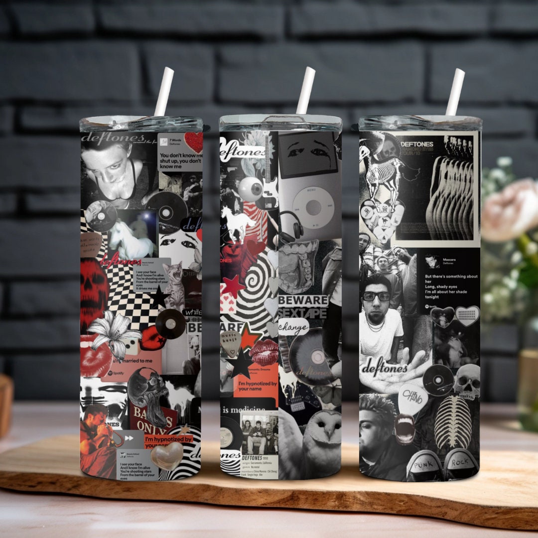 Deftones Tumbler Double Wall 20oz Stainless Steel Skinny Tumbler With ...