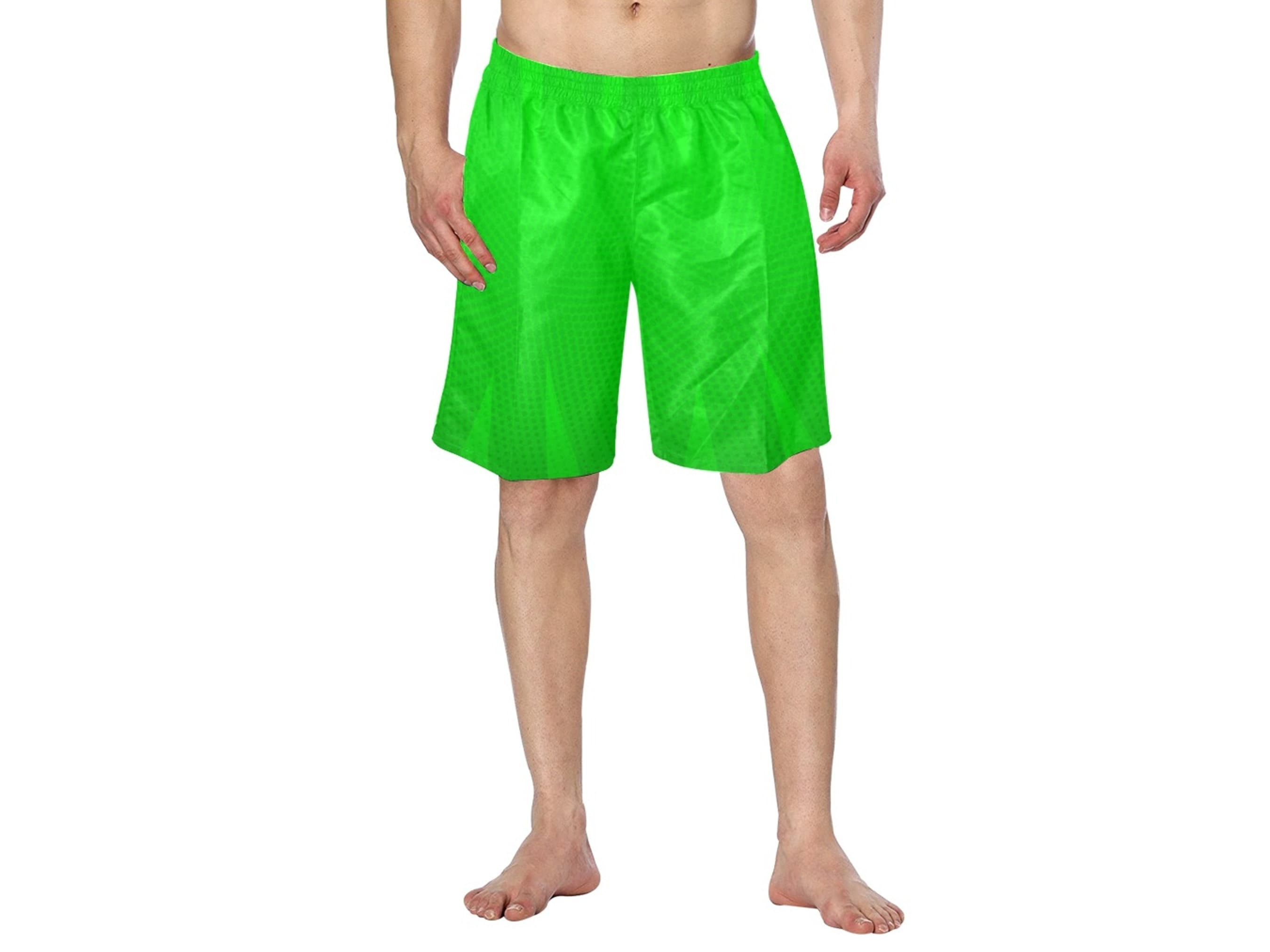 Neon Green Mens Swim Trunks Swimming Shorts For Men Etsy