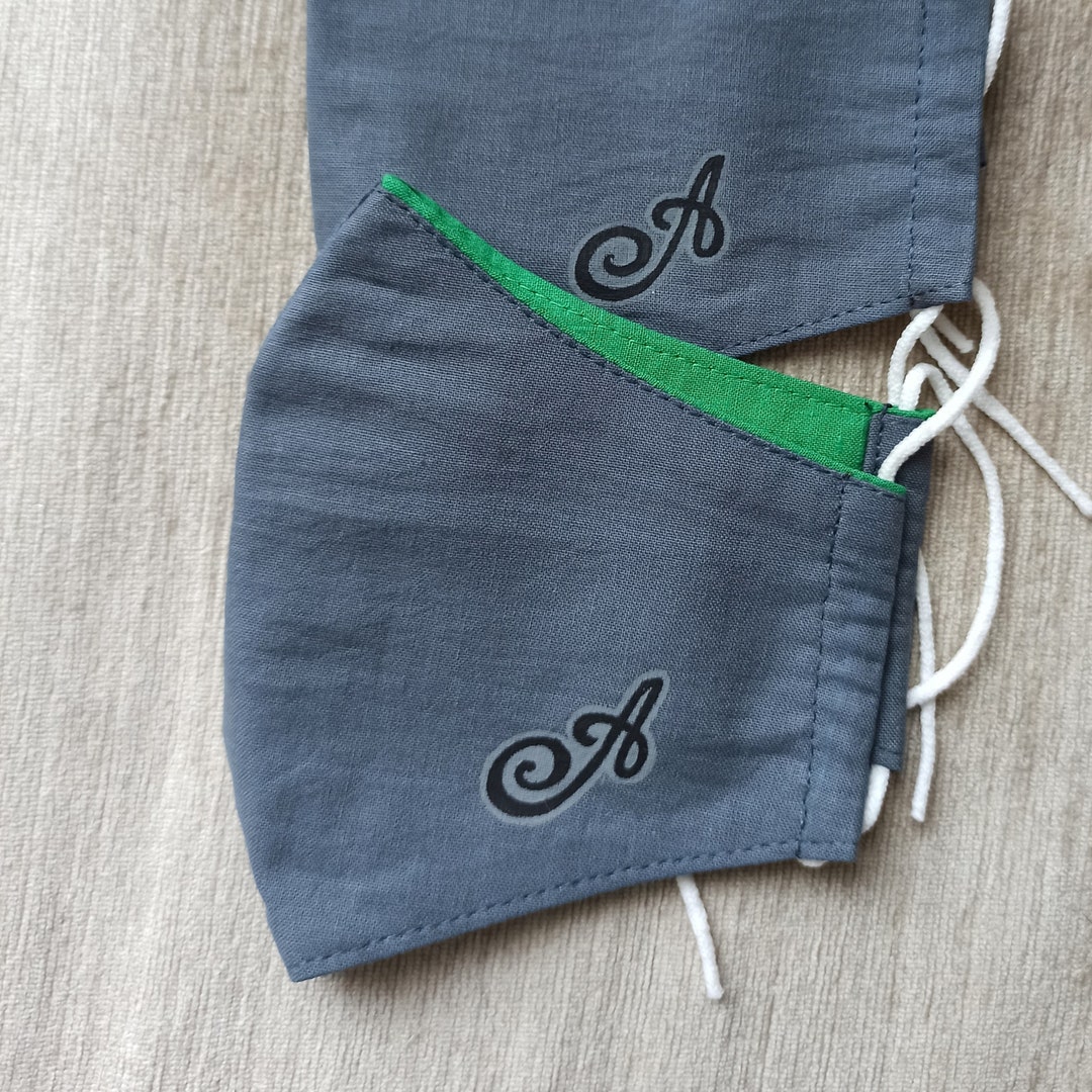 Monogrammed Face Mask Hand Painted Face Mask Personalized - Etsy