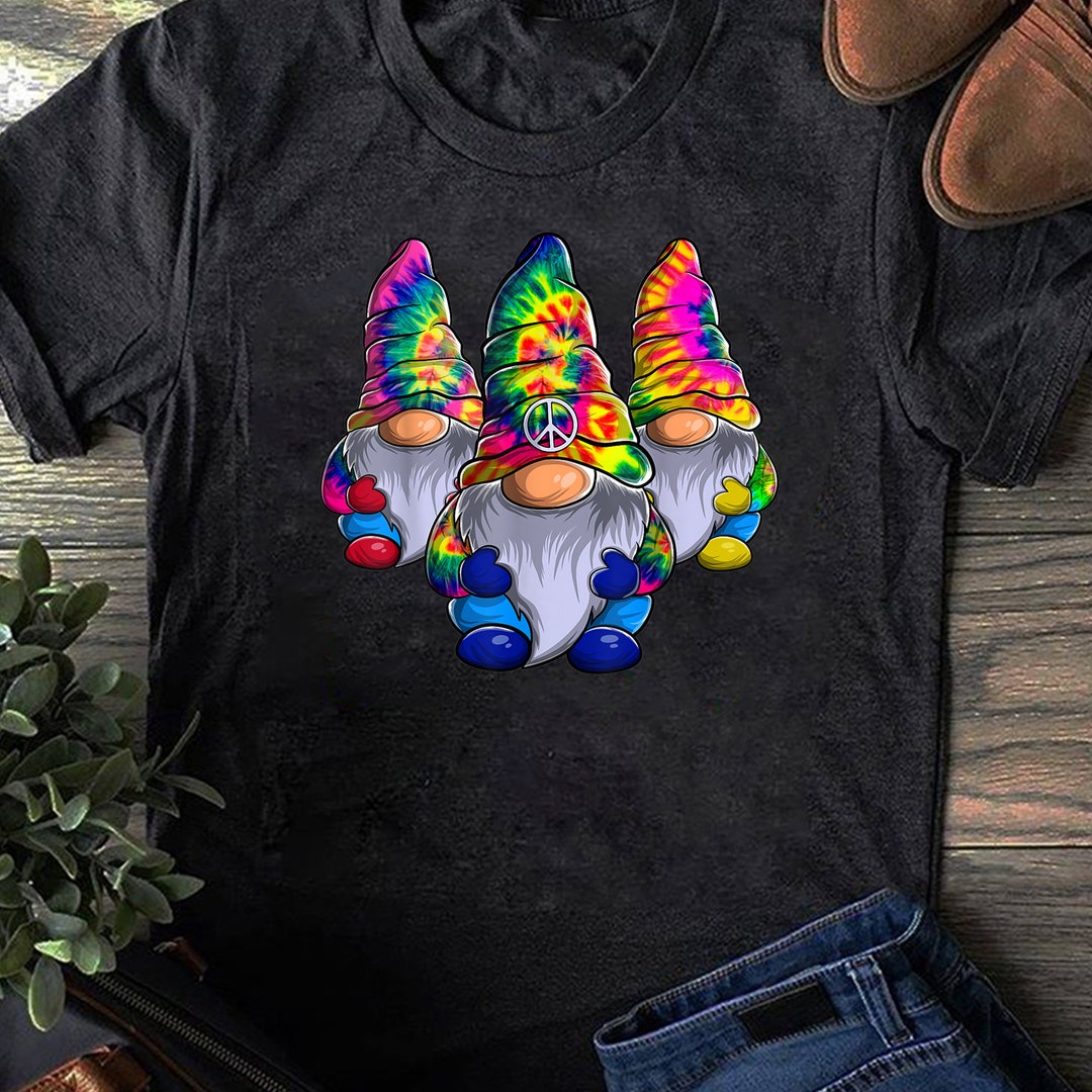 Three Hippie Gnomes, Peace Gnome, Funny Retro Tie Diy - Hippie Gift ...