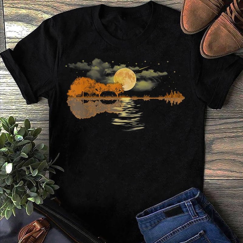 Guitar Reflection T Shirt - Etsy