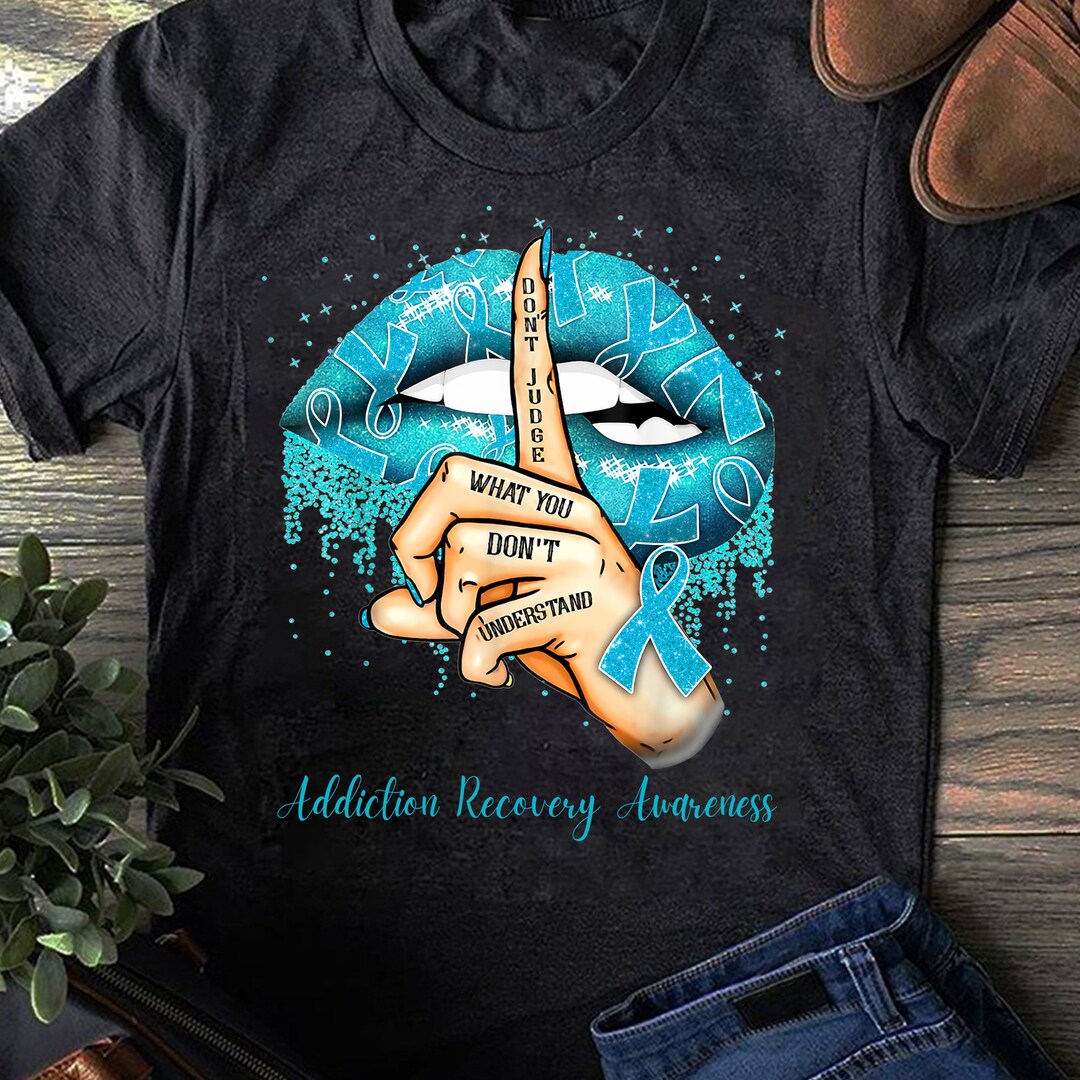Addiction Recovery Awareness Shirt: Teal Ribbon Support Tee - Etsy