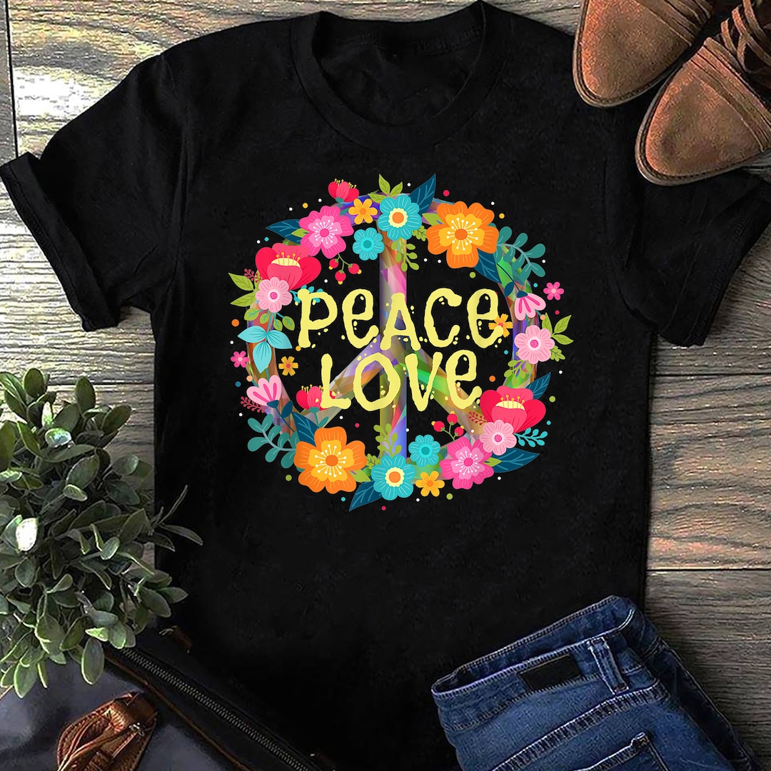 Peace Love Hippie Costume Tie Die 60s 70s T-shirt - Hippie Shirt ...