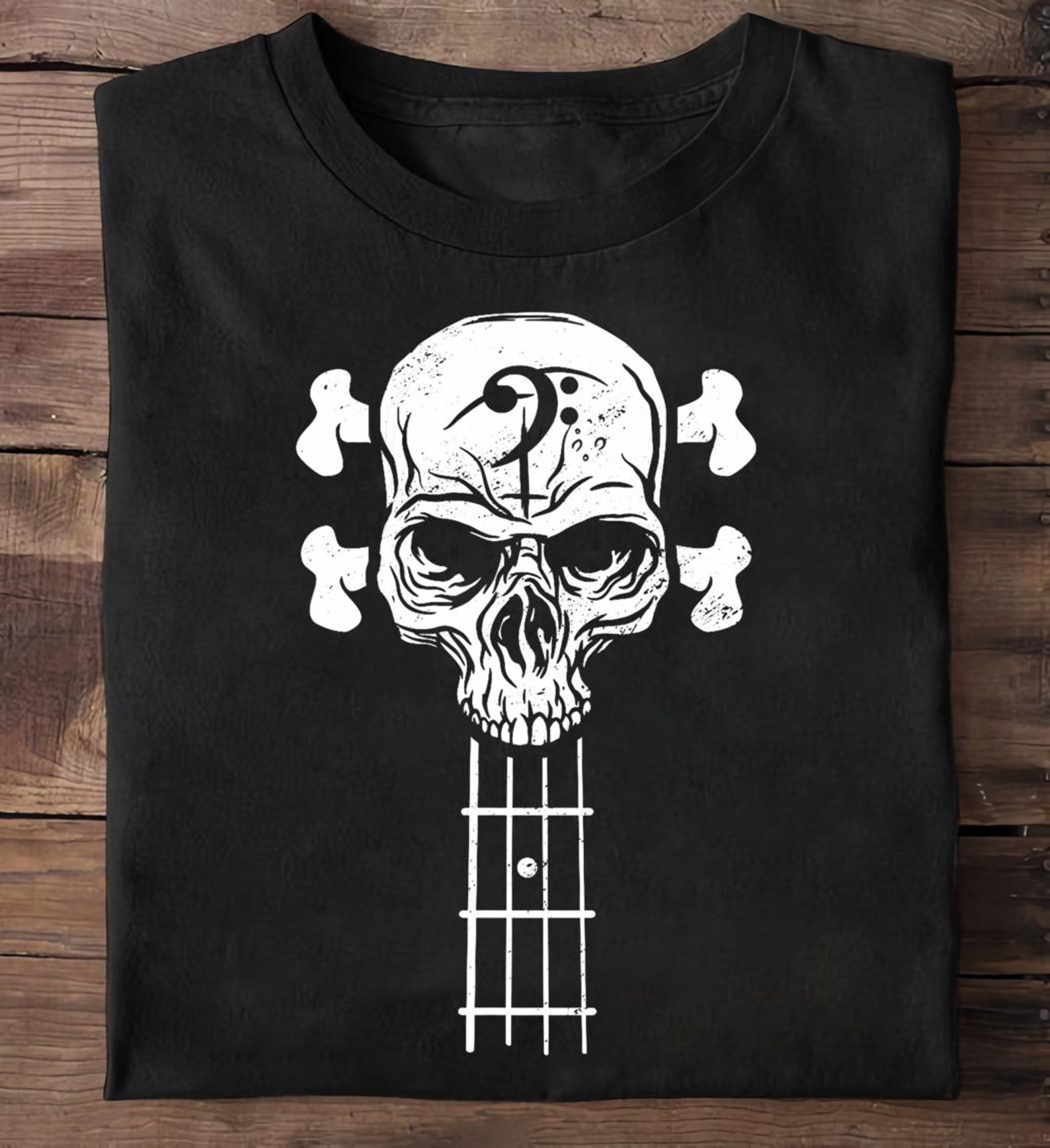 Bass Skull Skeleton Rock N Roll Music for Bass Player Bass Guitar ...