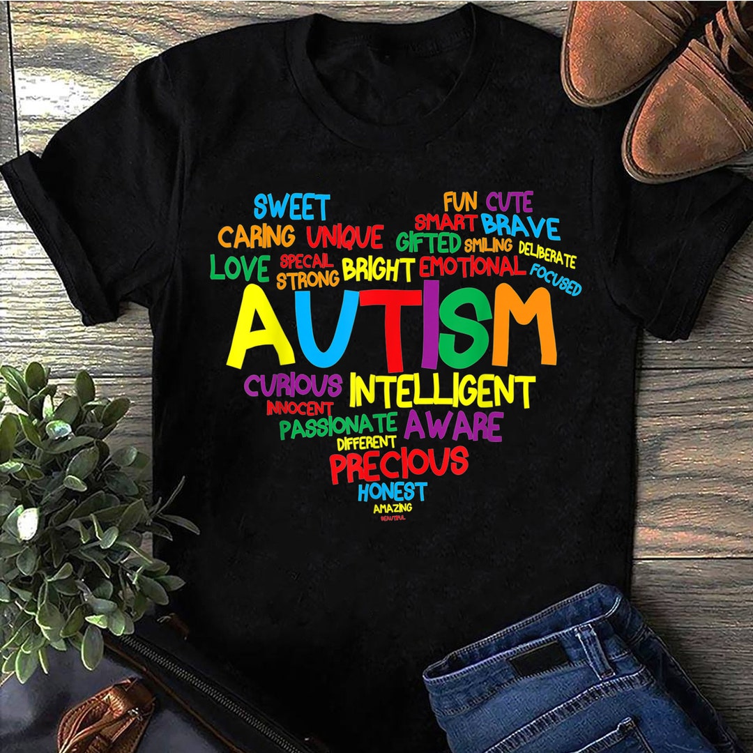 Autism Heart Autism Awareness Proud Autism Mom Gifts Family T-shirt ...