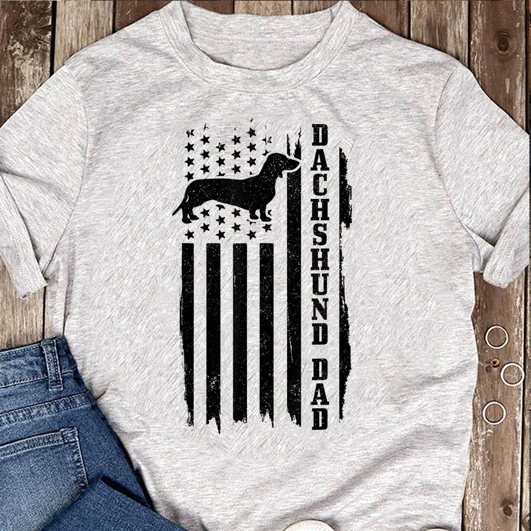 Dachshund Dad Vintage American Flag Patriotic Weiner Dog - Gift for Dog ...