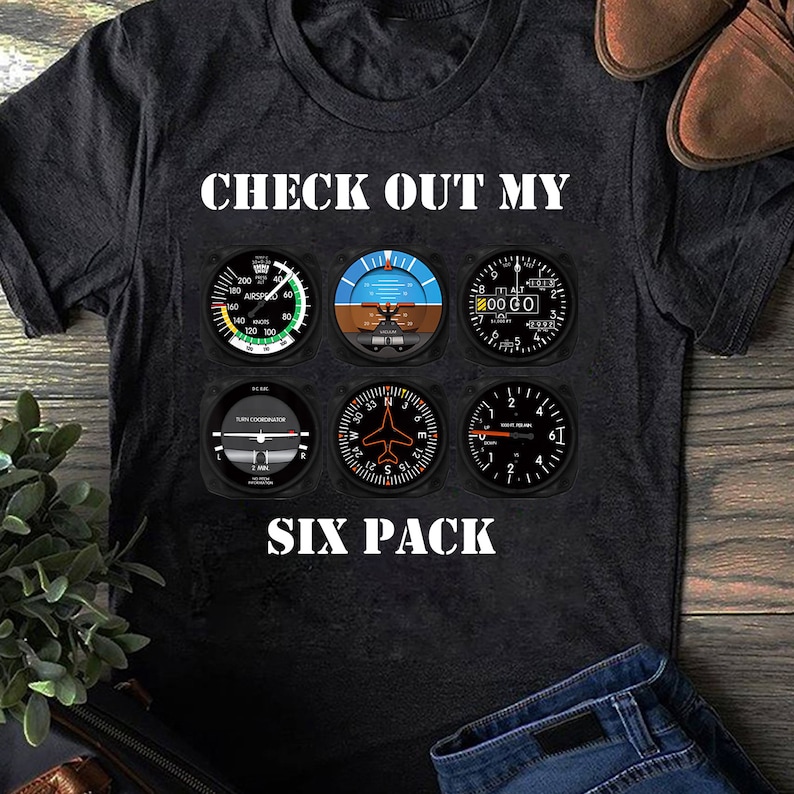 Pilot Aviation Check Out My Six Pack Flying Airplane Gift for - Etsy