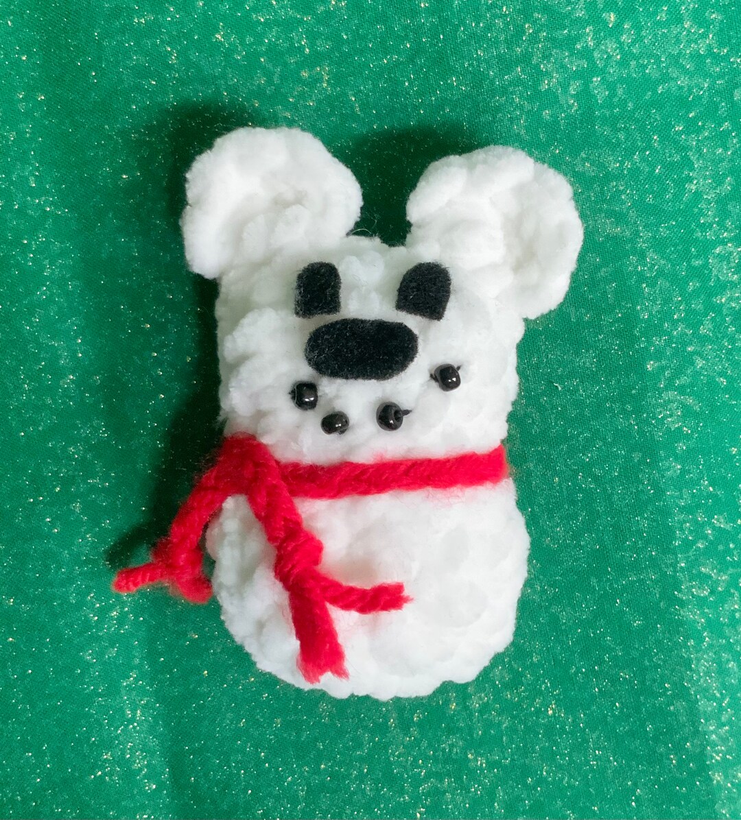 Crocheted Mouse Snowpeep: Chenille Yarn Holiday Decoration - Etsy