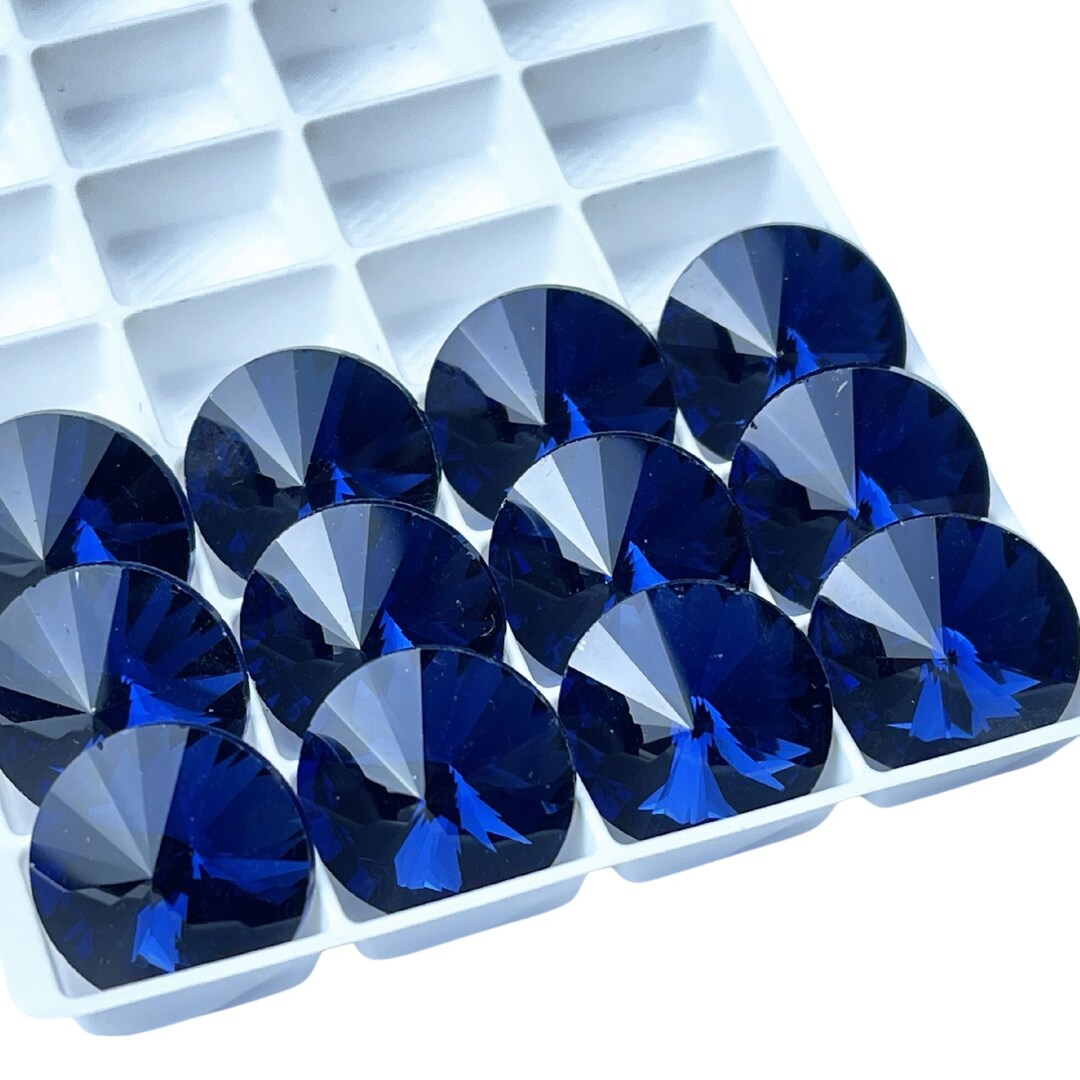 18mm Sapphire Blue Rivoli | Round Crystal | Point Back Crystal | Bulk ...