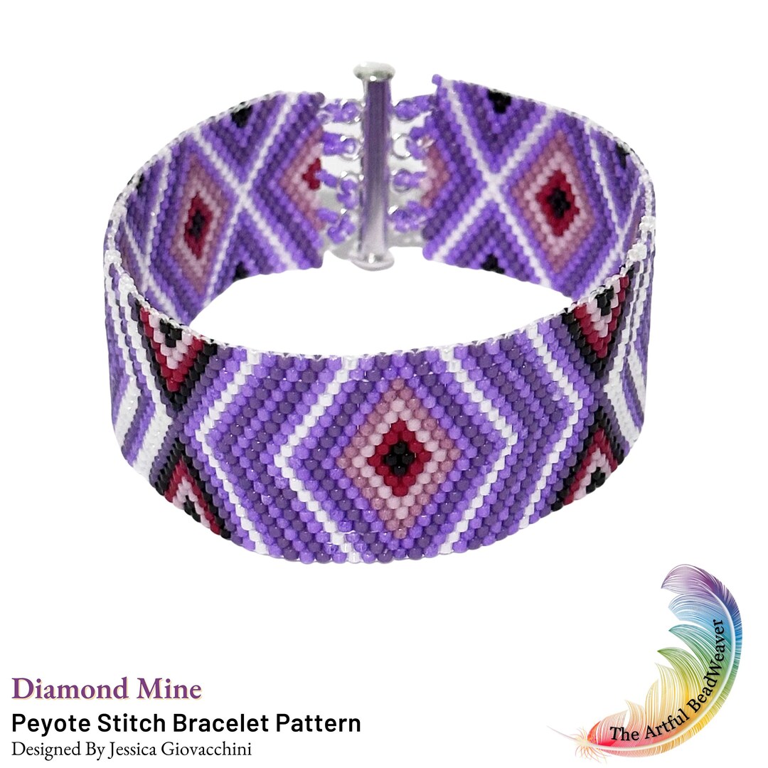 Diamond Mine Odd Peyote Bracelet Beadwork Bead Weaving Pattern ...