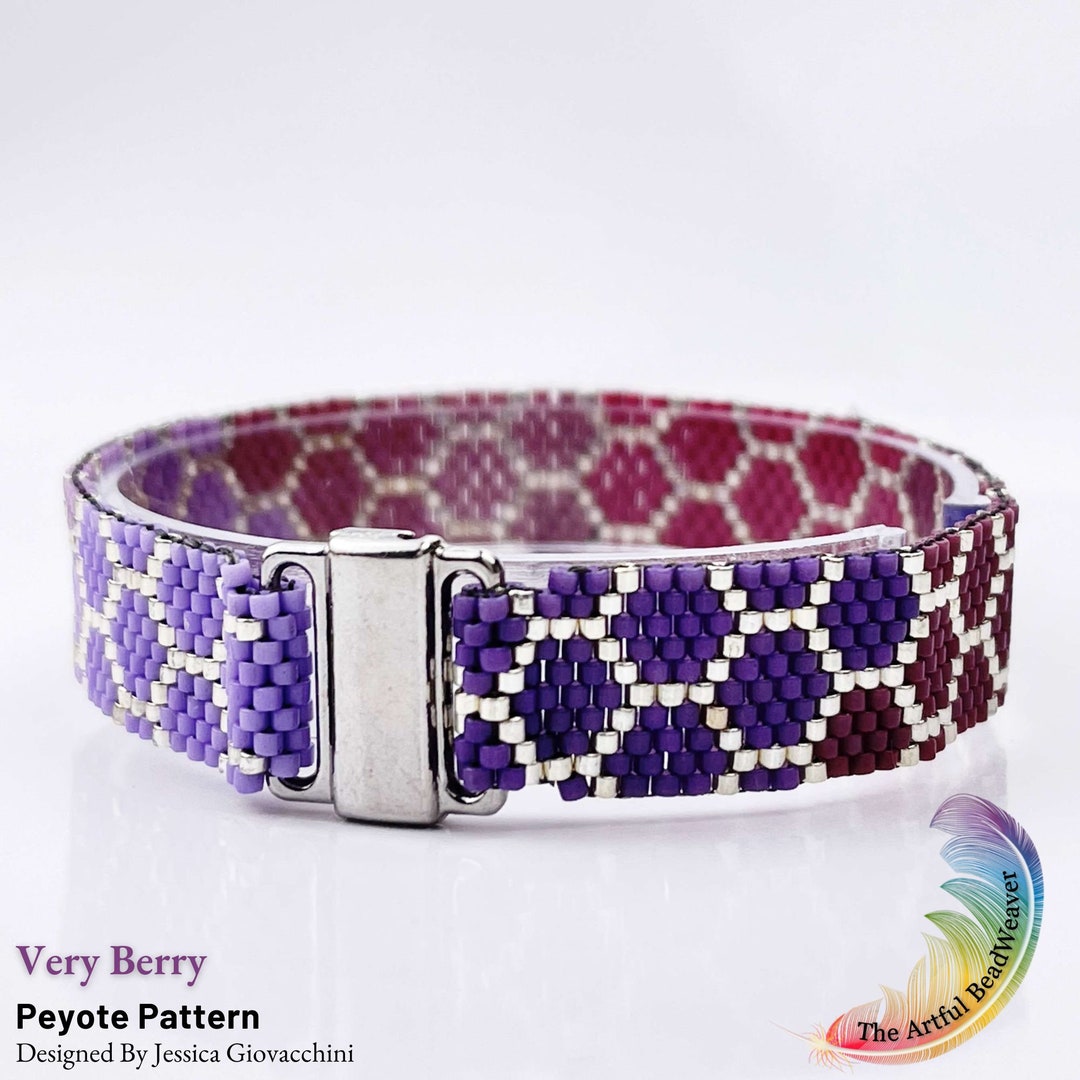 Very Berry Even Count Peyote Beadwork Bracelet | Pattern Only | Even ...